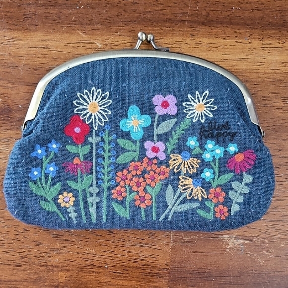 NATURAL LIFE | Bags | Natural Life Pink And Blue Floral Embroidered ...